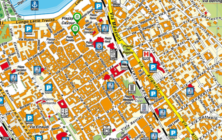 MAPPE geografiche – LUOGHI del Lario e oltre