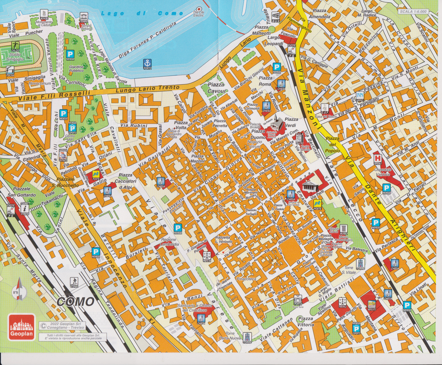 MAPPA della città di COMO – LUOGHI del Lario e oltre