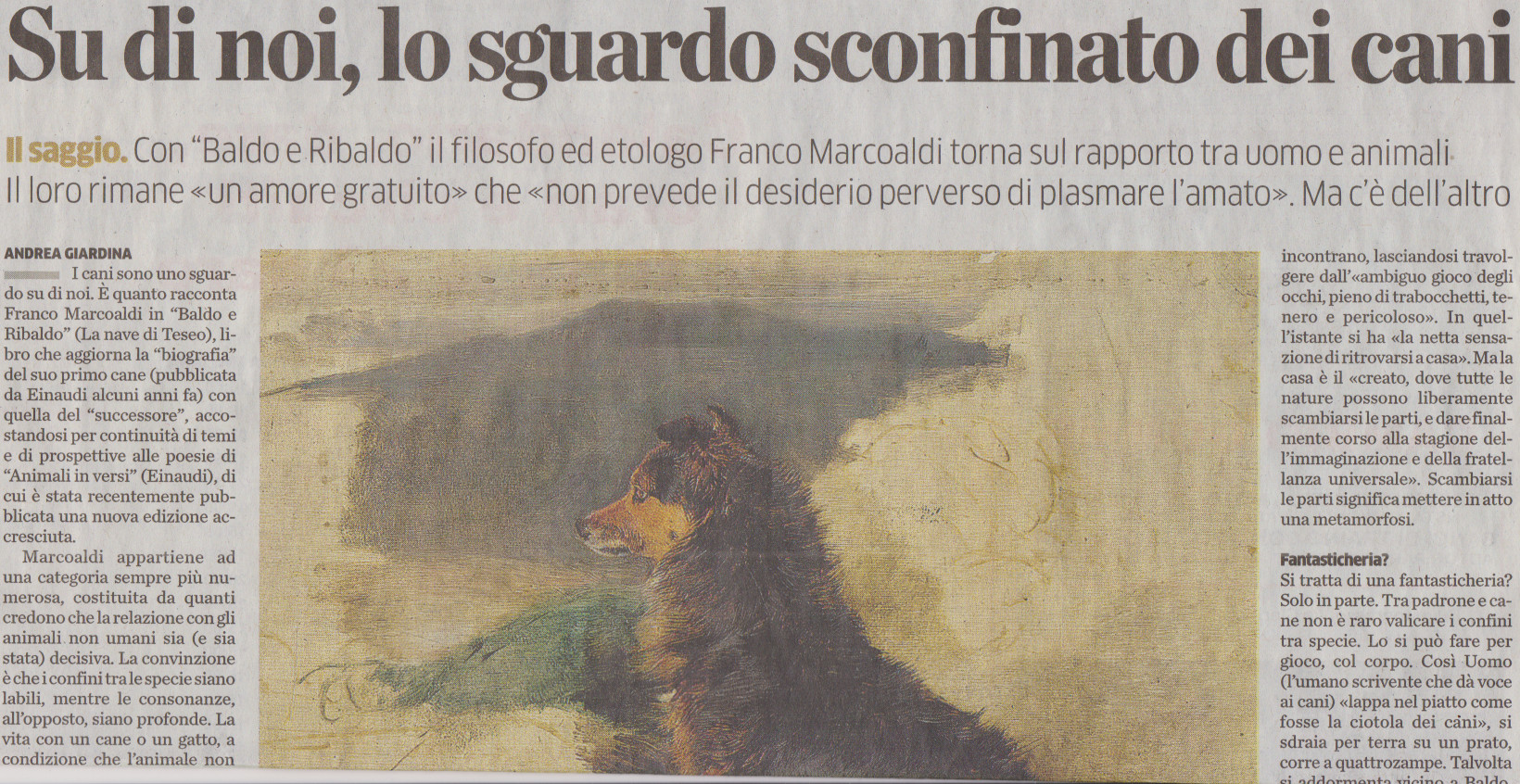 Marcoaldi Franco, Baldo e Ribaldo. I cani ci guardano, La Nave di Teseo ...
