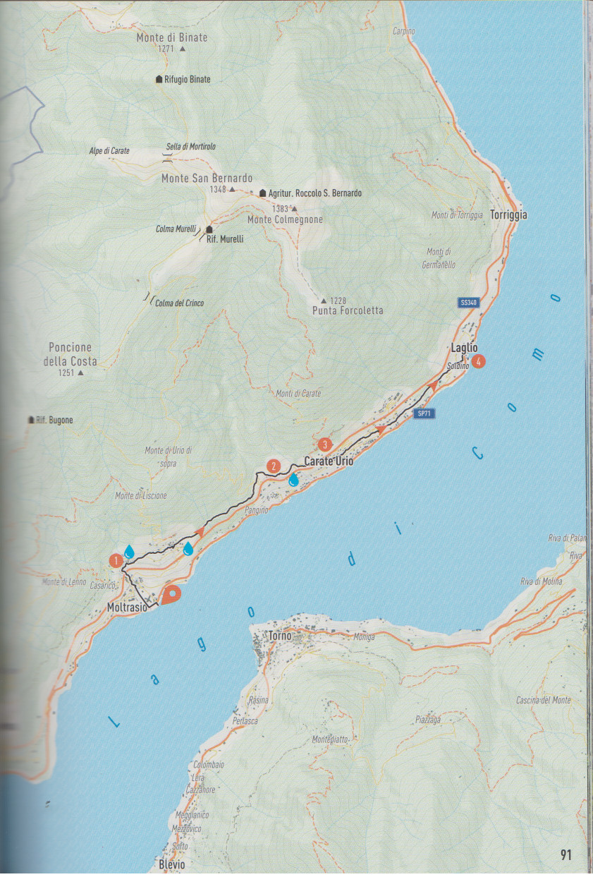 Mappe della passeggiata della “VIA VERDE” da MOLTRASIO passando per ...