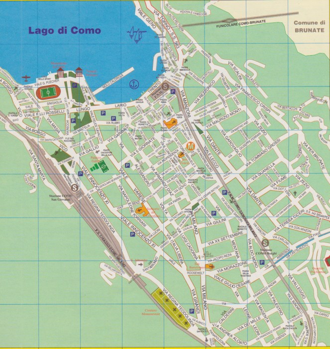 Mappa di COMO: centro storico e dintorni – LUOGHI del LARIO e oltre