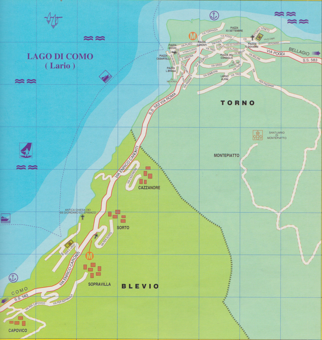 Mappa di BLEVIO e TORNO, sul lago di Como – LUOGHI del LARIO e oltre