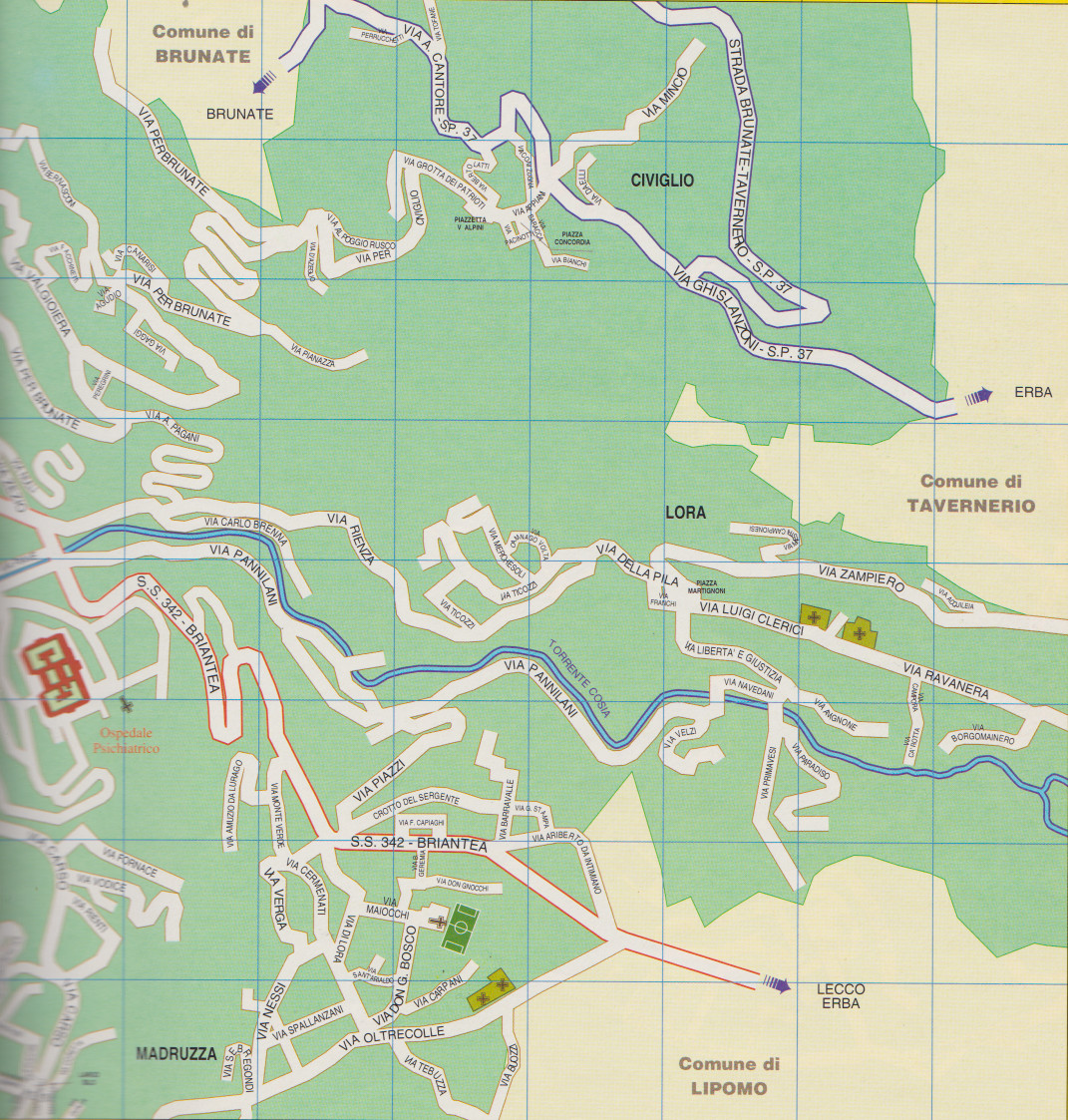 Mappa del TORRENTE COSIA, Como – LUOGHI del LARIO e oltre