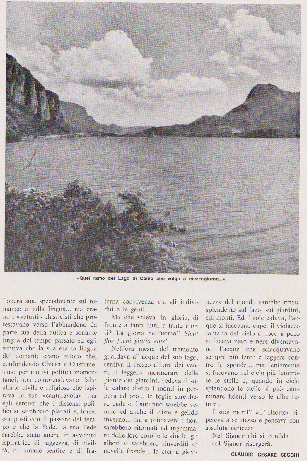 MANZONI e il Lago di Como, articolo di Claudio Cesare Secchi, in ...